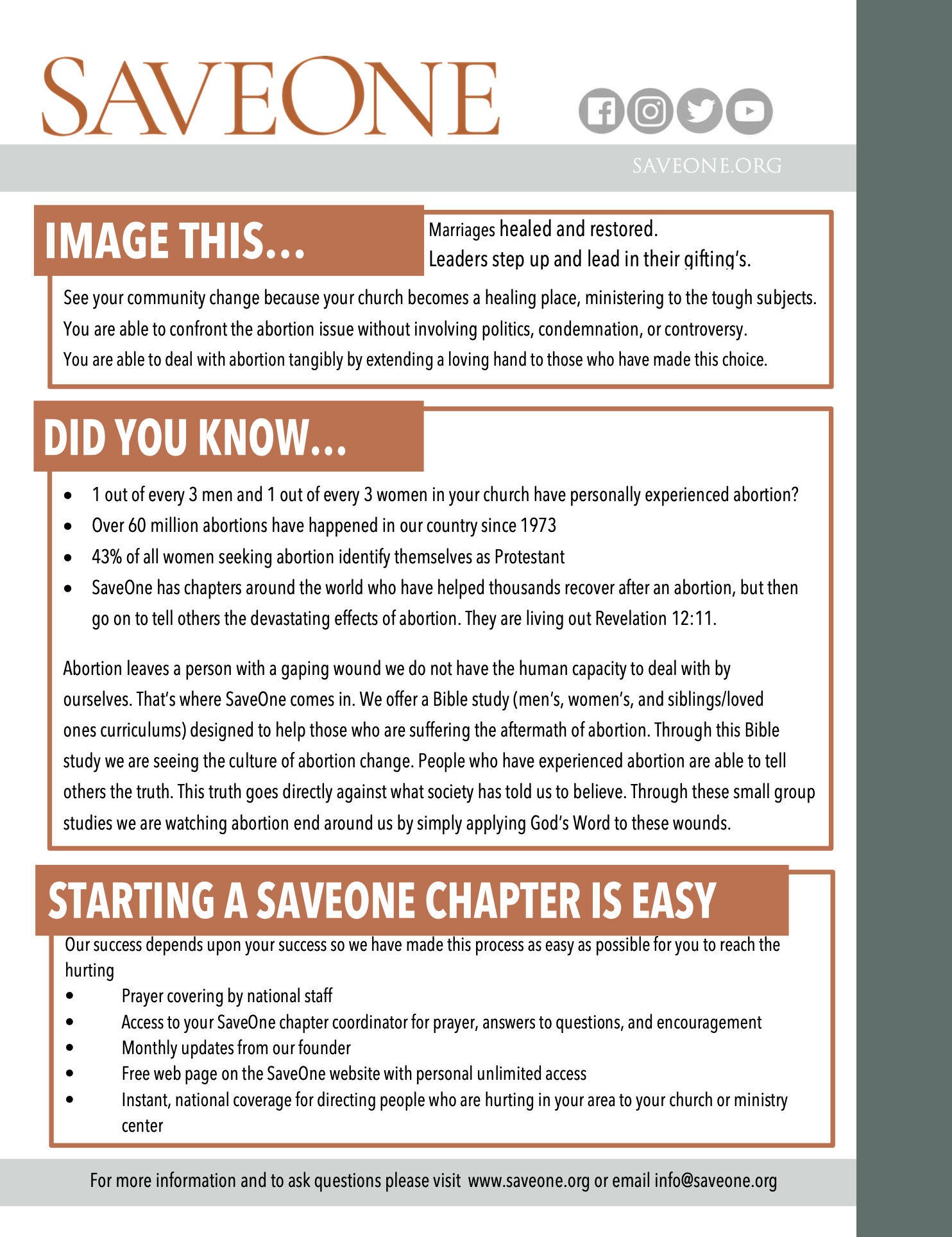 Chapter Leader Tools — Save One